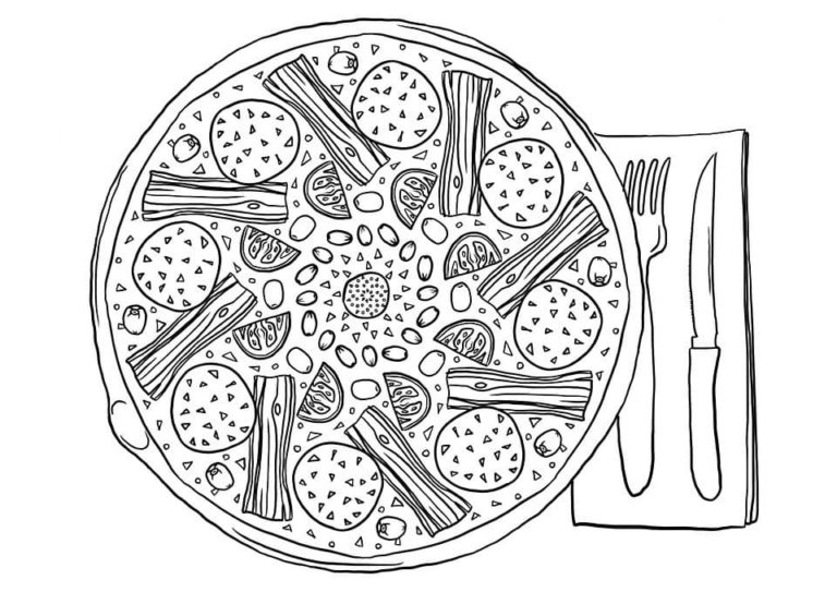 Ausmalbilder Pizza | 100 Malvorlagen Kostenlos zum Ausdrucken
