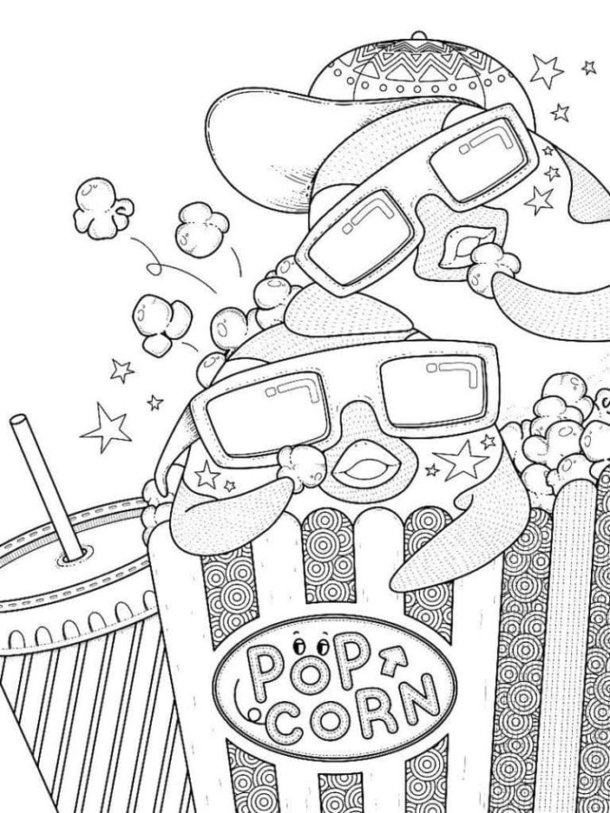 Popcorn Coloring Pages