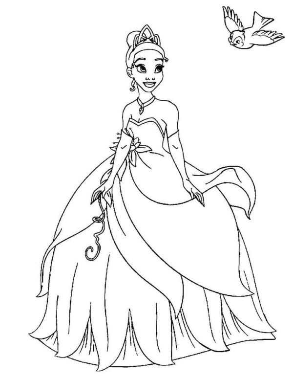 Princess Tiana Coloring Pages