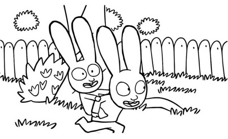 Simon Rabbit Coloring Pages