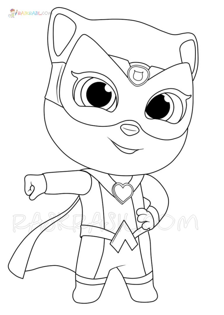 Disegni di Talking Tom Hero Dash da colorare - Stampa gratis
