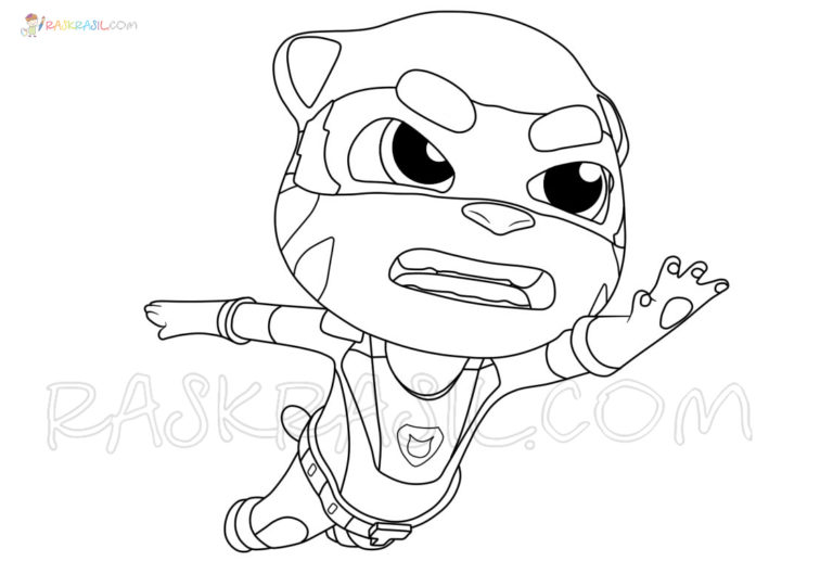 Disegni di Talking Tom Hero Dash da colorare - Stampa gratis