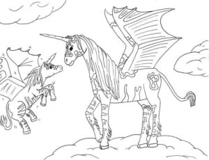 Unicorn With Wings Coloring Pages