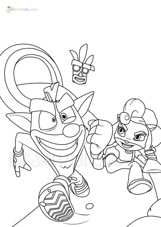 Crash Bandicoot Coloring Pages | 100 Best Pictures Free Printable