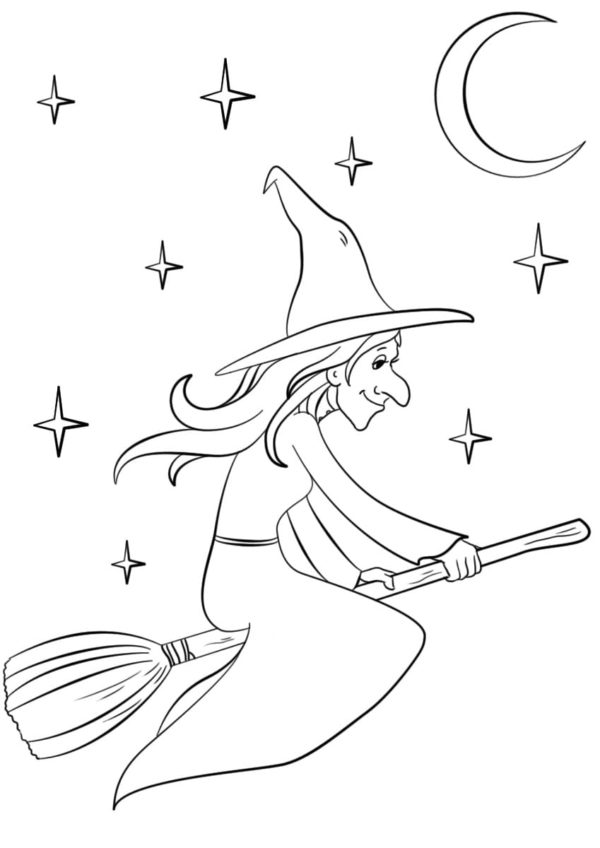 Coloriage Sorcière à imprimer