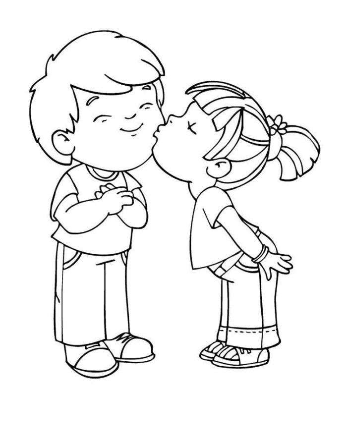 Coloriage Couple Amoureux - 100 images pour une impression gratuite