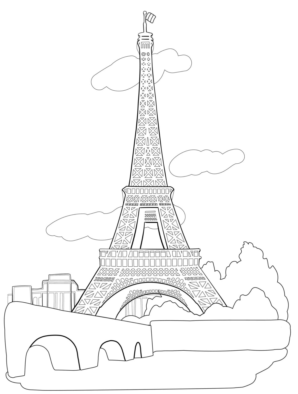 Eiffel Tower Coloring Pages | 60 Pictures Free Printable