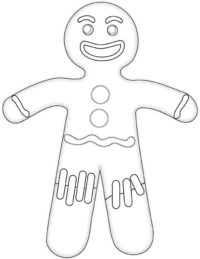 Dibujos de Hombre de jengibre para colorear. Imprime gratis