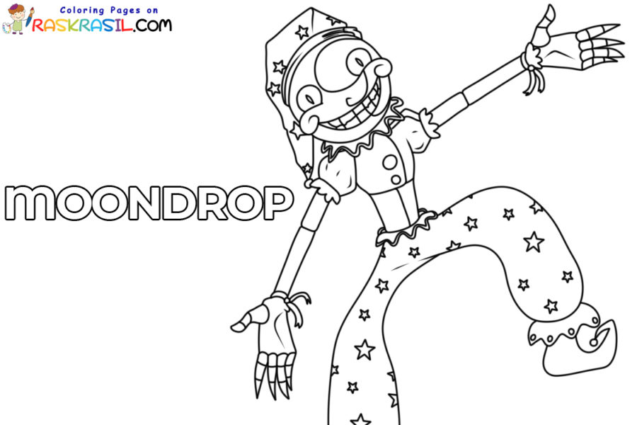 Kolorowanki FNAF Moondrop | Darmowe Malowanki na Raskrasil.com