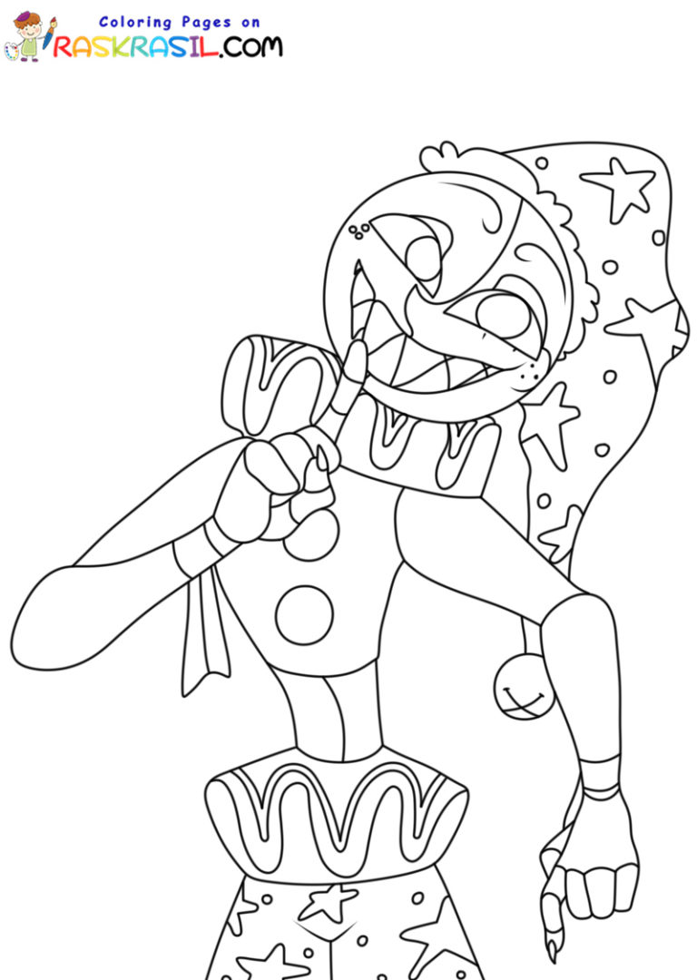 Kolorowanki FNAF Moondrop | Darmowe Malowanki na Raskrasil.com