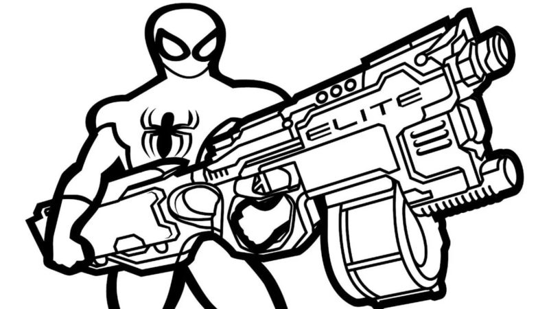 Nerf Gun Coloring Pages | 40 New images Free Printable