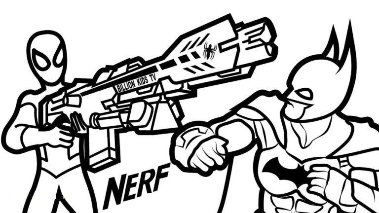Nerf Gun Coloring Pages | 40 New images Free Printable