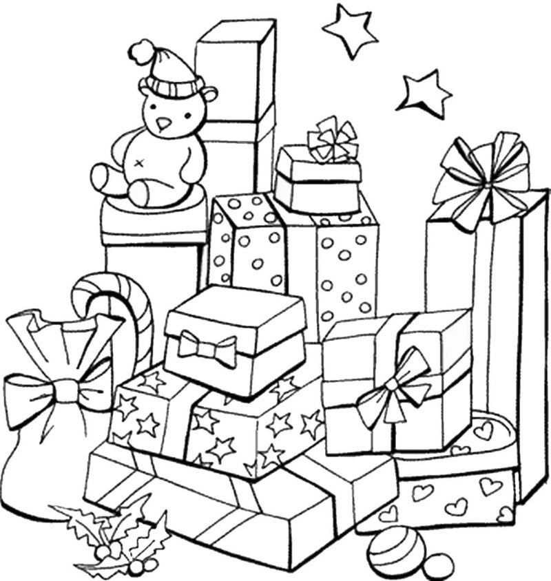 Dibujos de Regalos de Navidad para Colorear