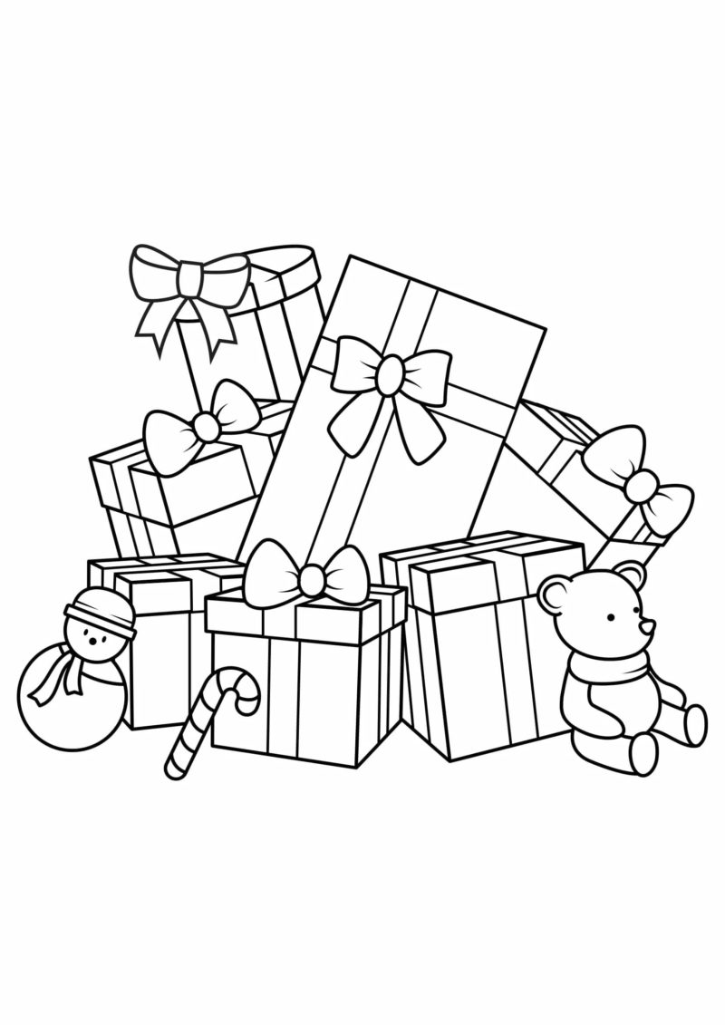 Desenhos de Presentes de Natal para Colorir