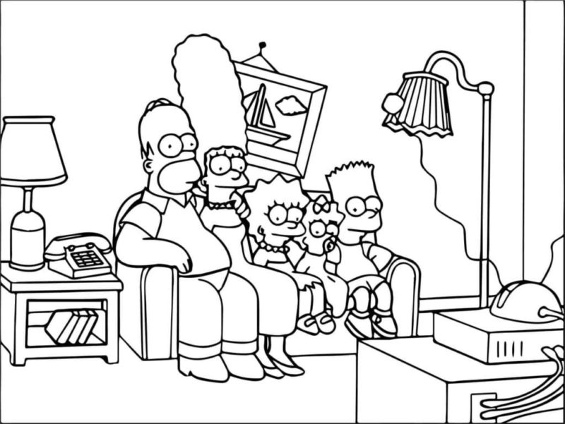 Disegni dei Simpson da colorare - 100 immagini per la stampa gratuita