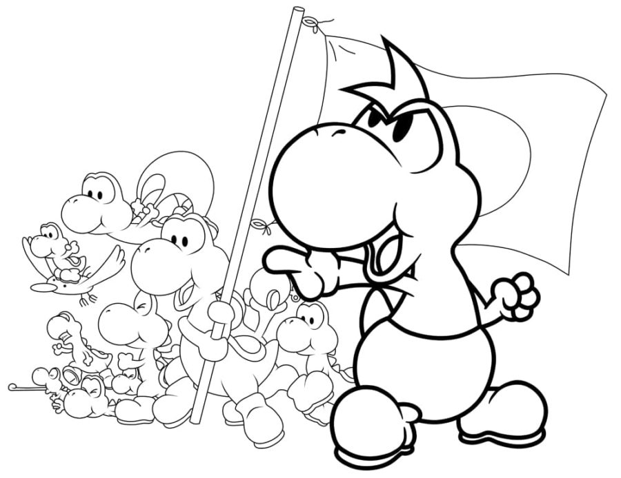Dibujos de Yoshi para colorear - 50 imágenes gratis para imprimir