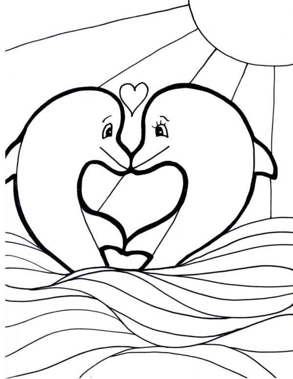 Dolphins Coloring Pages. 100 Pictures Free Printable