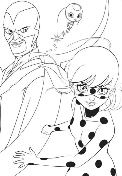 Dibujos de Ladybug y Cat Noir para Colorear
