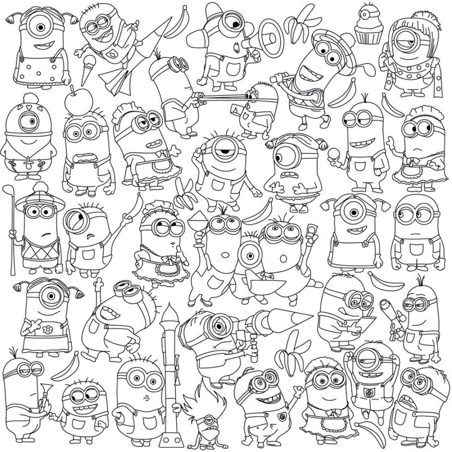 Kolorowanki Minionki - 110 darmowych kolorowanek do wydruku