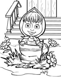 Coloriage Masha et Michka. 80 images imprimables gratuites