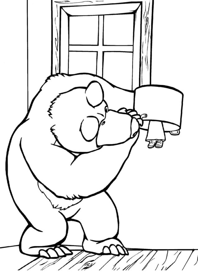 Coloriage Masha et Michka. 80 images imprimables gratuites